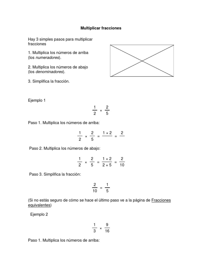 Multiplicar Fracciones | PDF | Fracción (Matemáticas) | Multiplicación