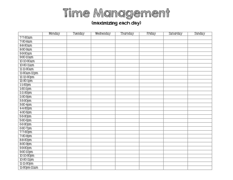 Time Management Map | PDF