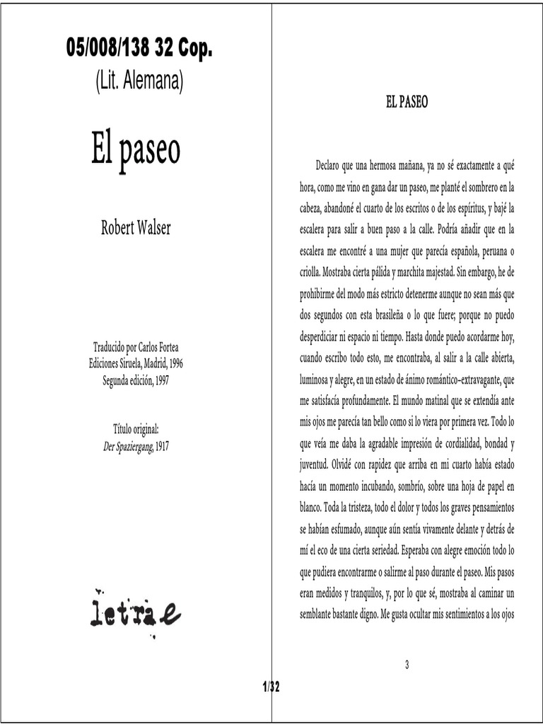 Walser - El Paseo | PDF
