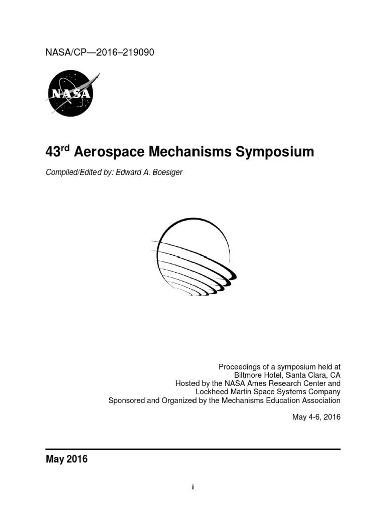 43 Aerospace Mechanisms Symposium: NASA/CP-2016-219090 | PDF | Lidar ...