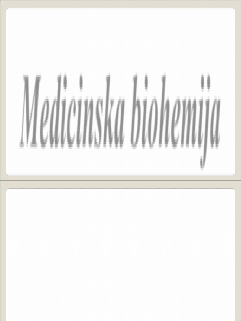 Medicinska Biohemija Word | PDF