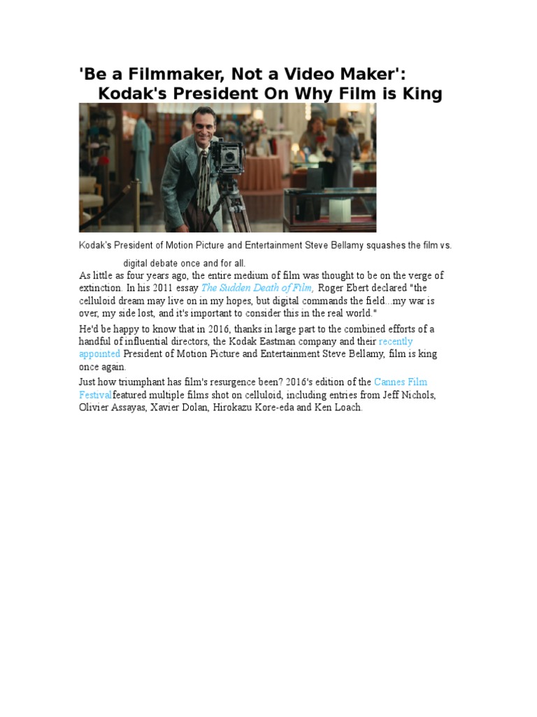 Be A Filmmaker | PDF | Video | 3 D Film