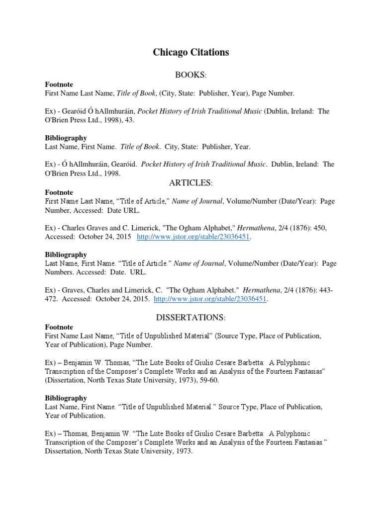 Chicago Citations | PDF | Classical Music | Entertainment (General)