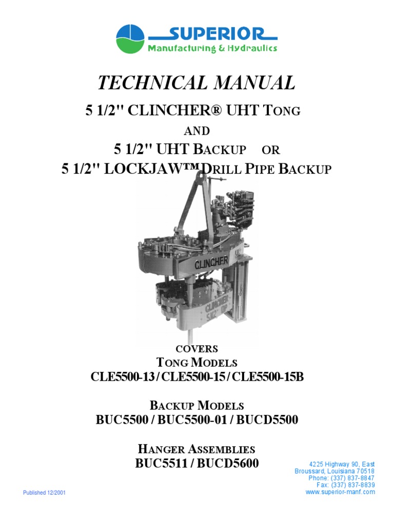 Technical Manual: 5 1/2" Clincher® Uht T 5 1/2" UHT B 5 1/2" LOCKJAW™ D ...