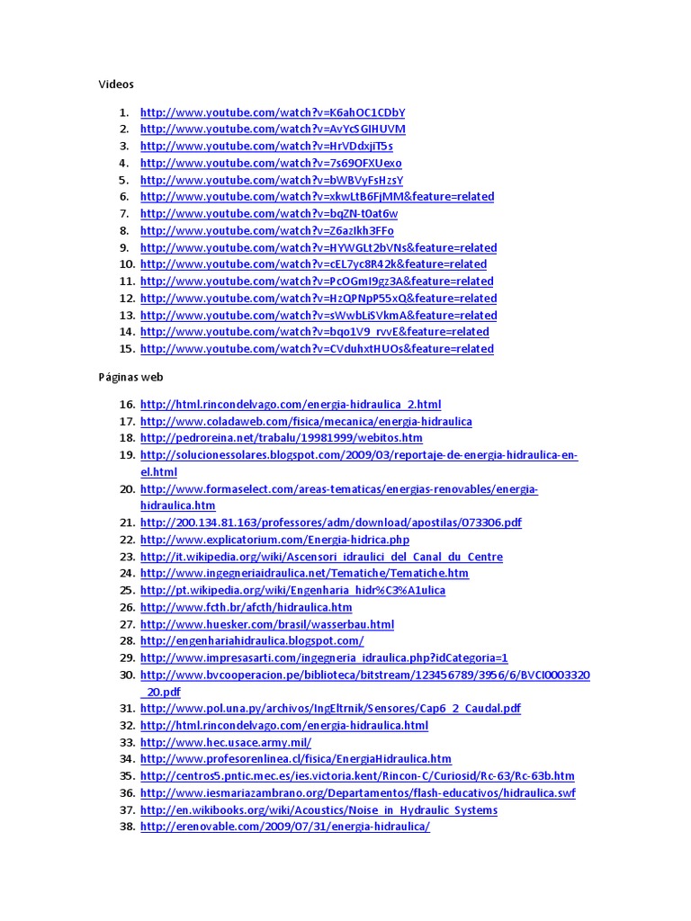 Lista de Paginas Web | Hipertexto | Red mundial