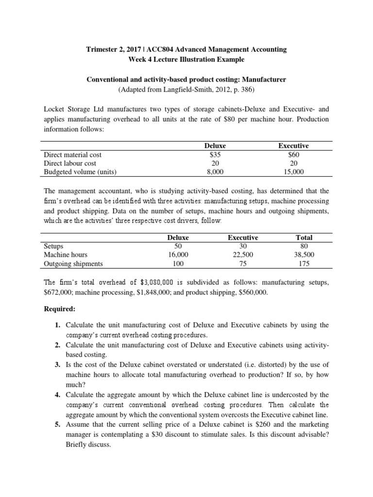 Week 4 Lecture Illustration - Lecturer Copy Sols | PDF | Management ...