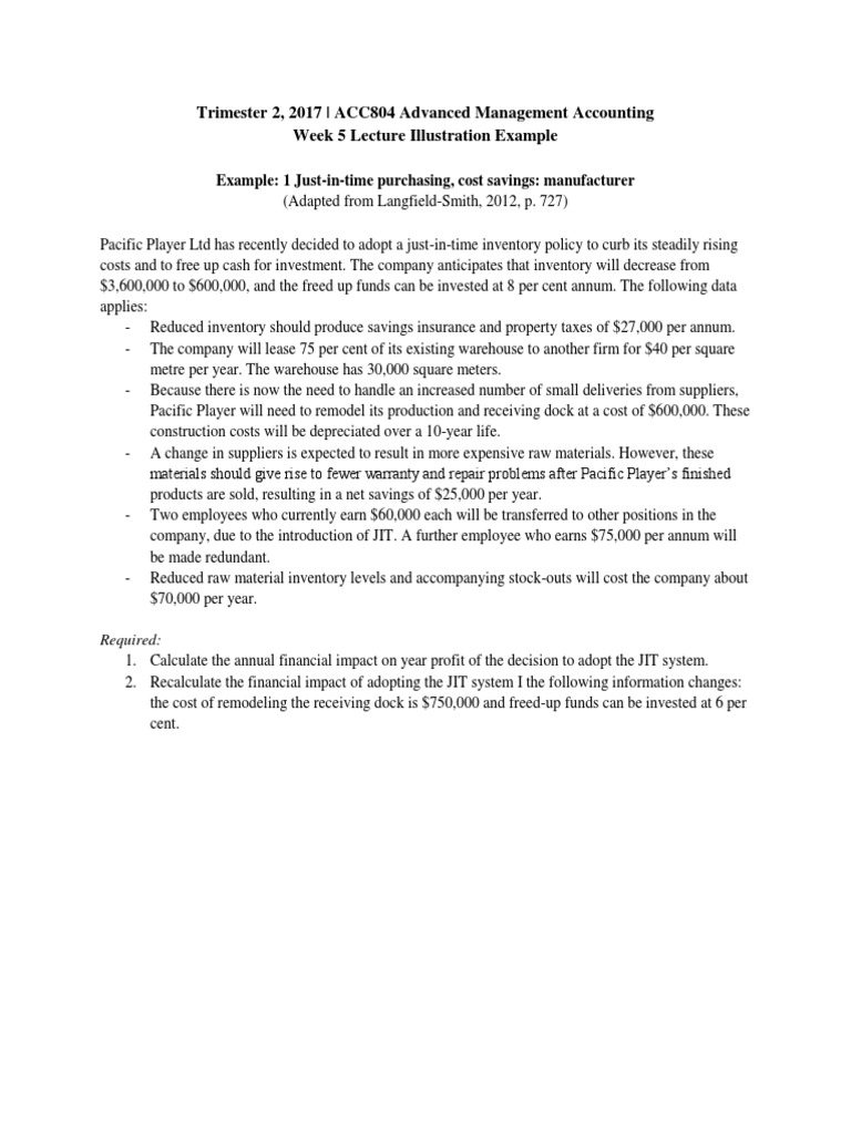 Week 5 Lecture Handout | PDF | Inventory | Compact Disc