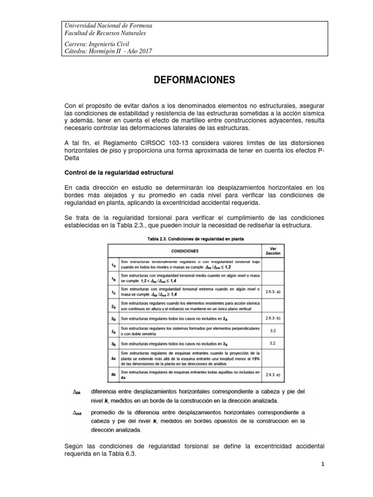 Deformaciones - Efecto P-Delta | PDF | Deformación (Mecánica) | Hormigón