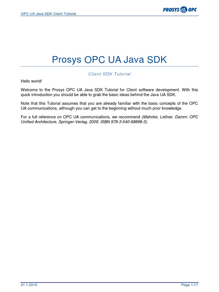 Prosys OPC UA Java SDK Client Tutorial | PDF | Public Key Certificate | Transport Layer Security