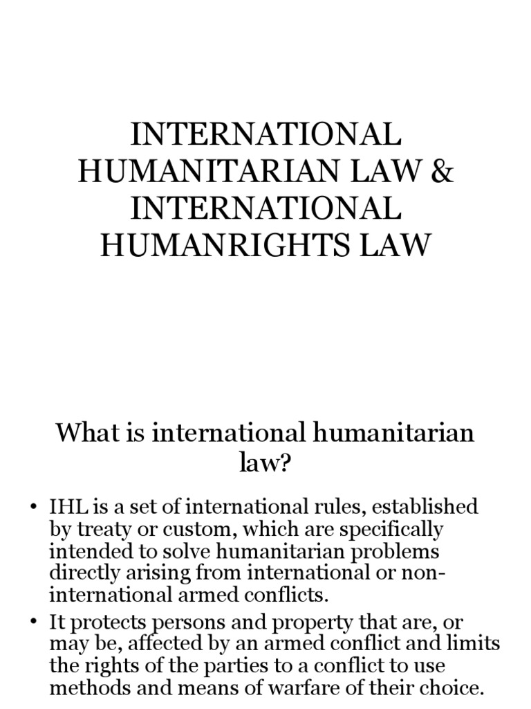 INTRO: International Humanitarian Law and International Human Rights ...