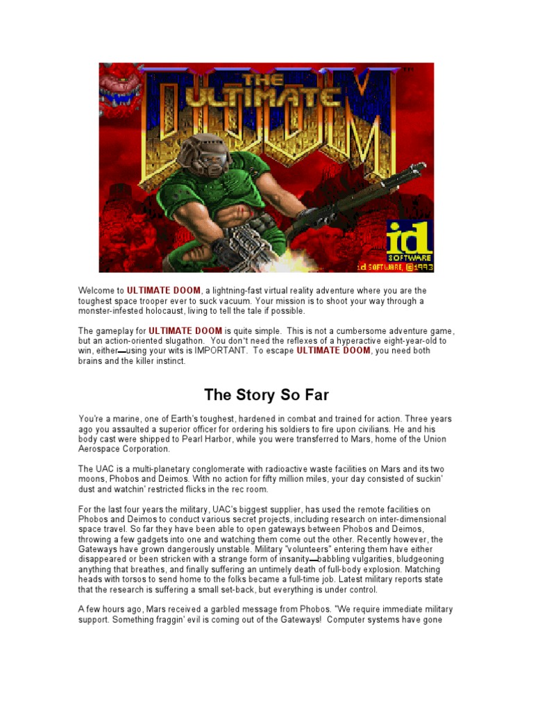Ultimate DOOM Manual | PDF | Menu (Computing) | Computer Keyboard