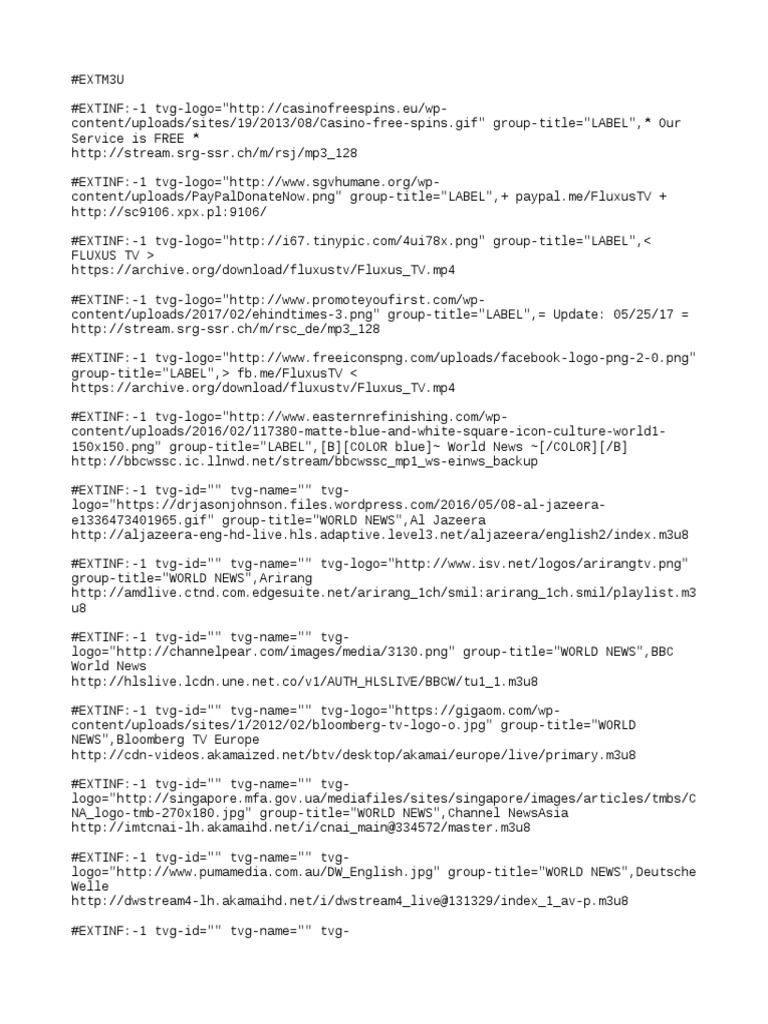 Lista M3u | PDF | Televisão | Radiodifusão