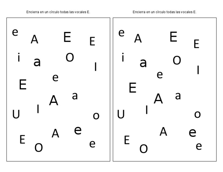 Encierra en Un Círculo Todas Las Vocales E | PDF