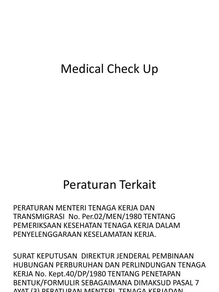 Medical Check Up | PDF | Sains & Matematika | Teknologi & Rekayasa