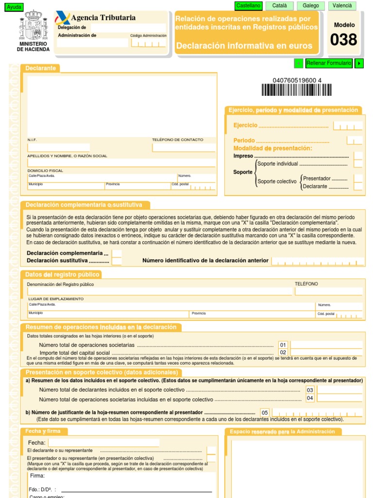 Modelo 038 Editable Multiidioma | PDF | Business
