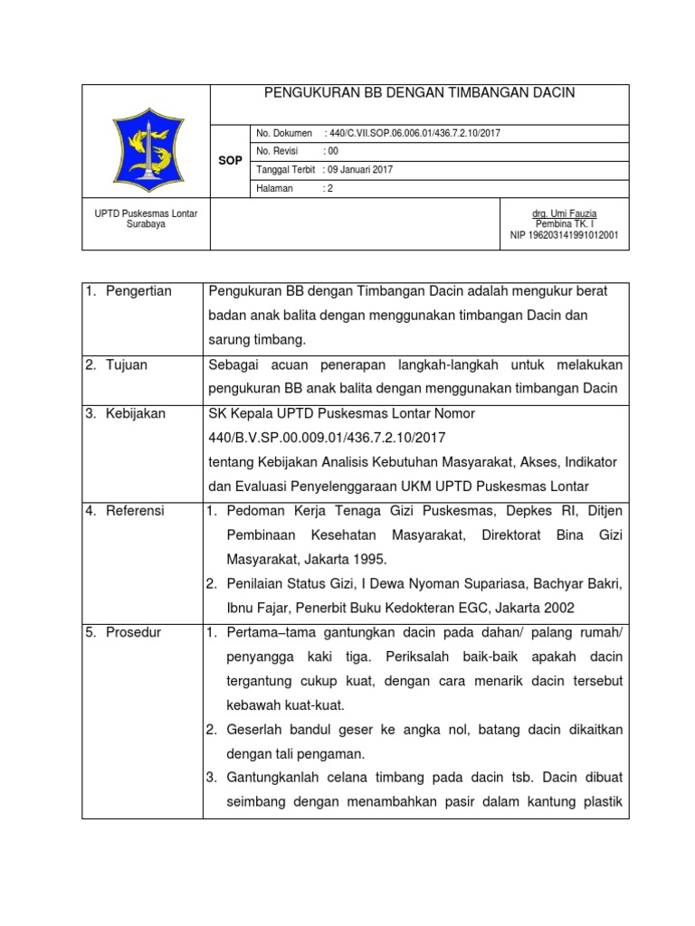 Pengukuran BB Balita dengan Dacin | PDF