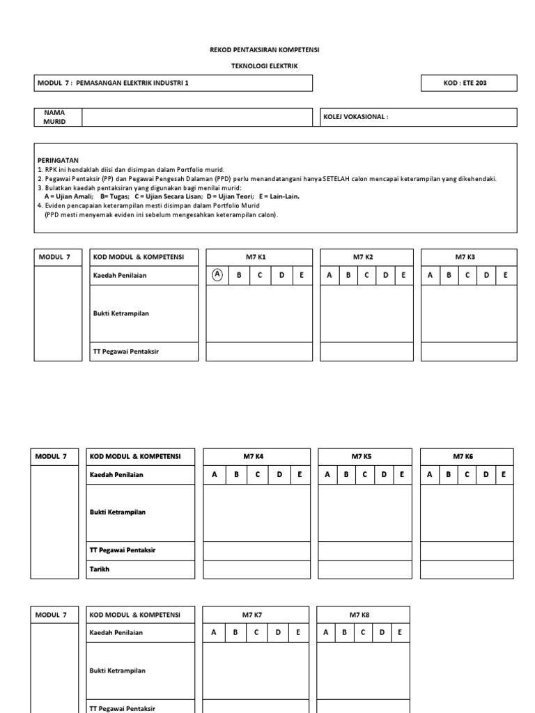RPK KV Modul 7 | PDF
