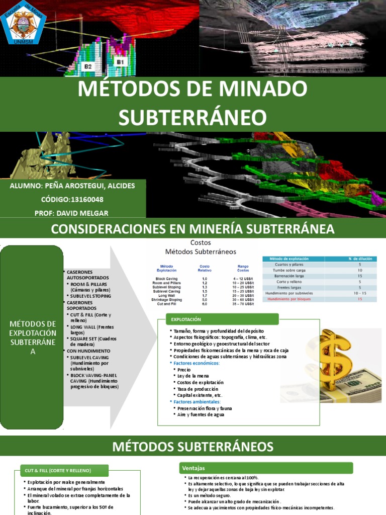 Metodos de Minado Subterraneo | Materiales naturales | Minería
