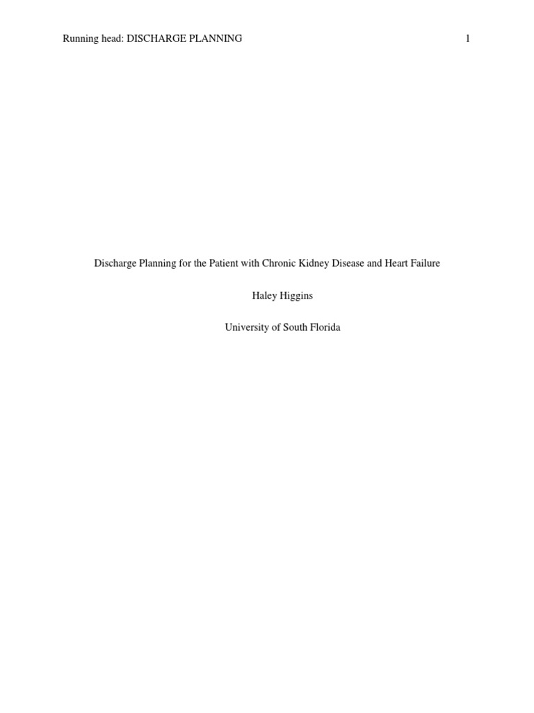Discharge Planning Paper | Download Free PDF | Heart Failure | Patient