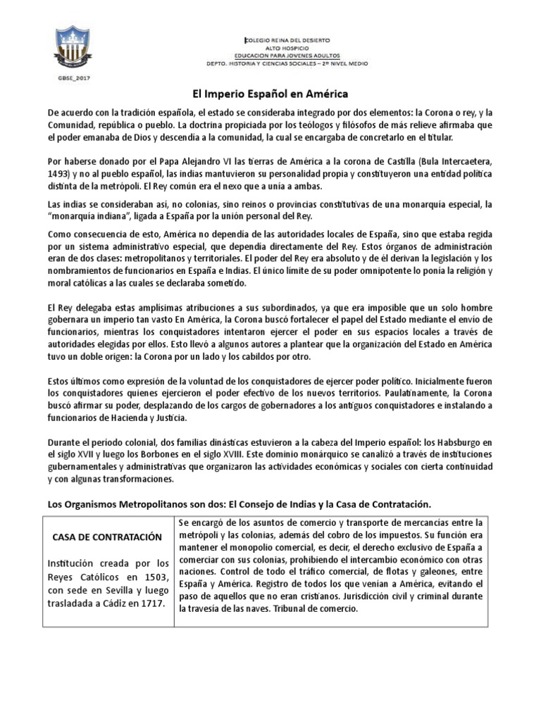 El Imperio Español En América Pdf Imperio Español España