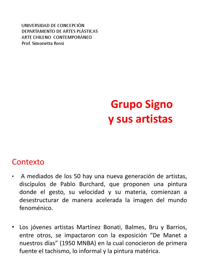 Grupo Signo: Vanguardia del Arte Informal en Chile | PDF | Pinturas ...