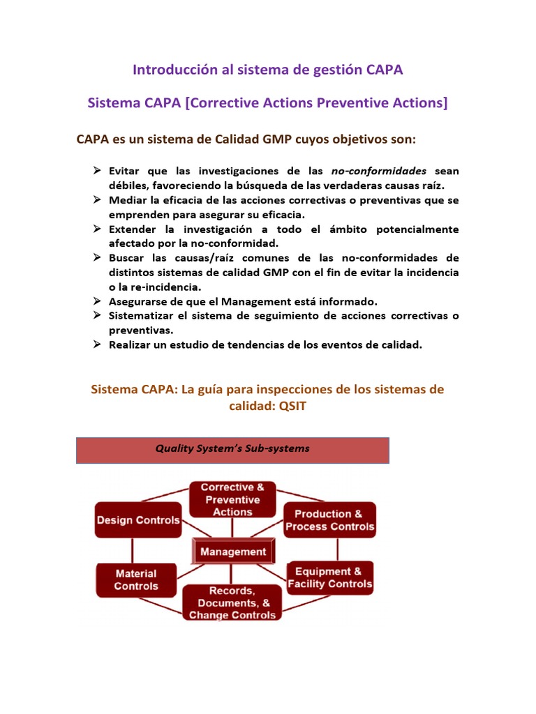 Guía del Sistema CAPA para Calidad GMP | PDF | Información | Adopción