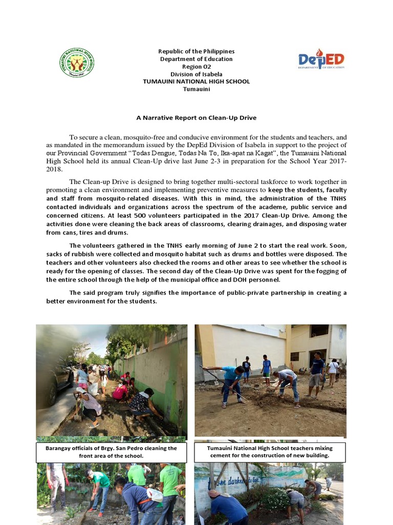 A Concise Summary of Tumauini National High School's Annual Clean-Up ...