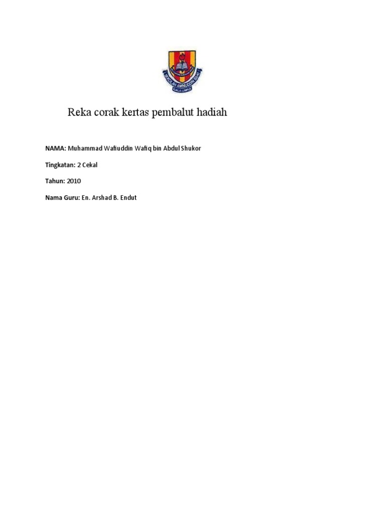 Reka Corak Kertas Pembalut Hadiah | PDF