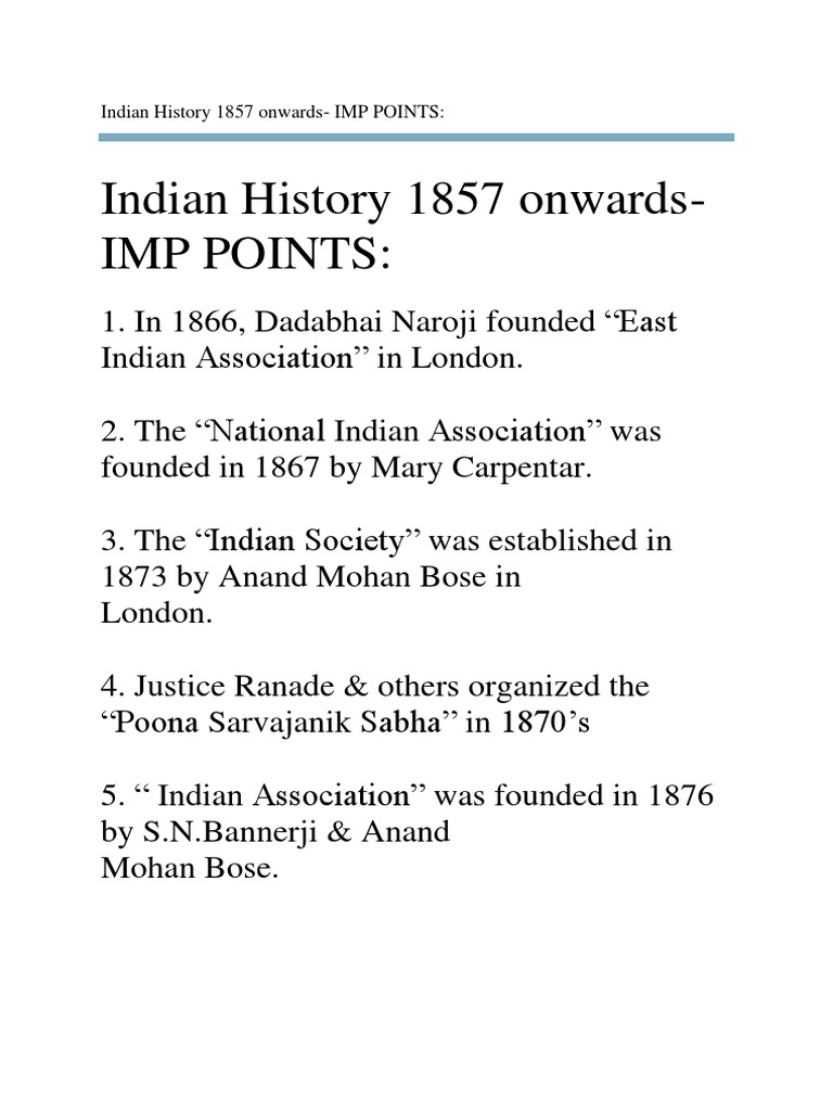 The Rise of Nationalism in India: Key Developments from 1857 Onwards ...