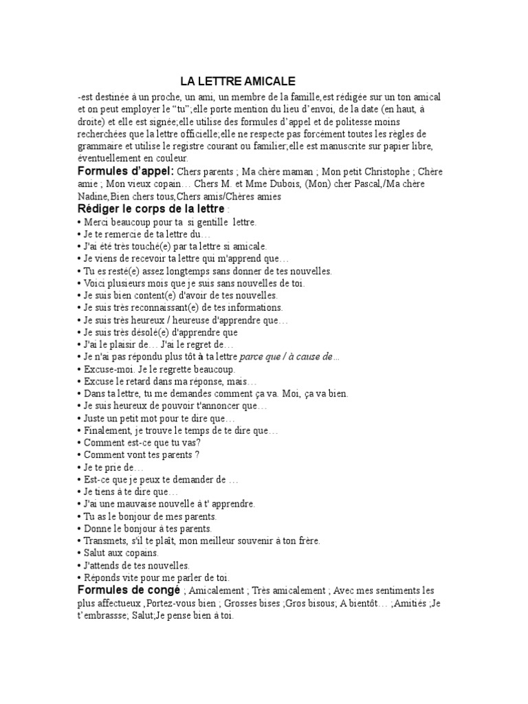 La Lettre Amicale | PDF