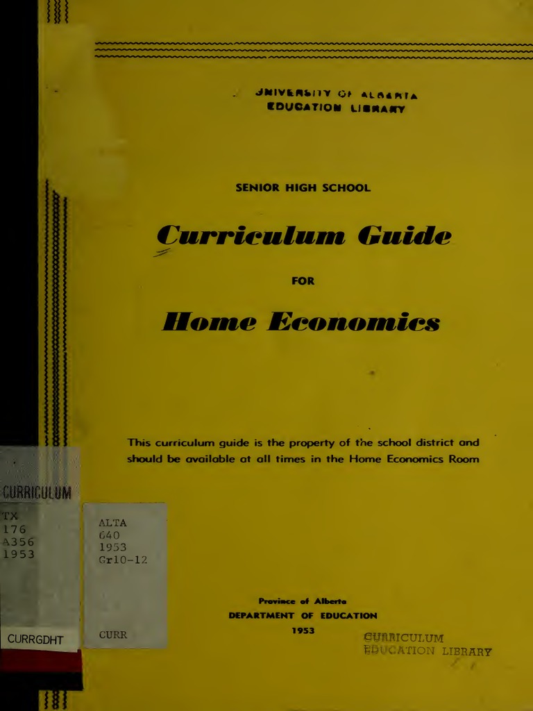 Home Economics Curriculum Guide for High School | PDF | Sewing | Cooking
