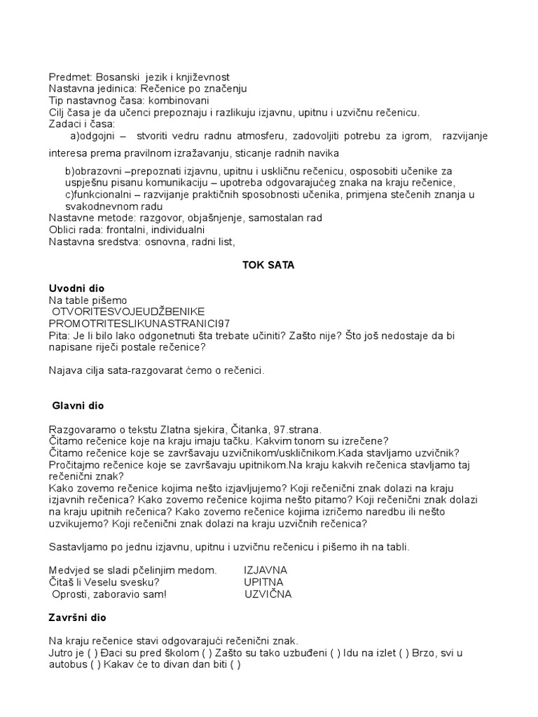 J Recenice Po Znacenju | PDF