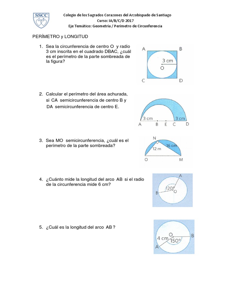 Perímetro de La Circunferencia 1 2017. | PDF