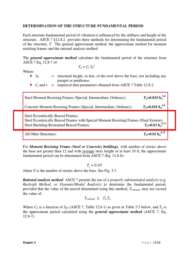 Determination of the Structure Fundamental Period | Framing ...