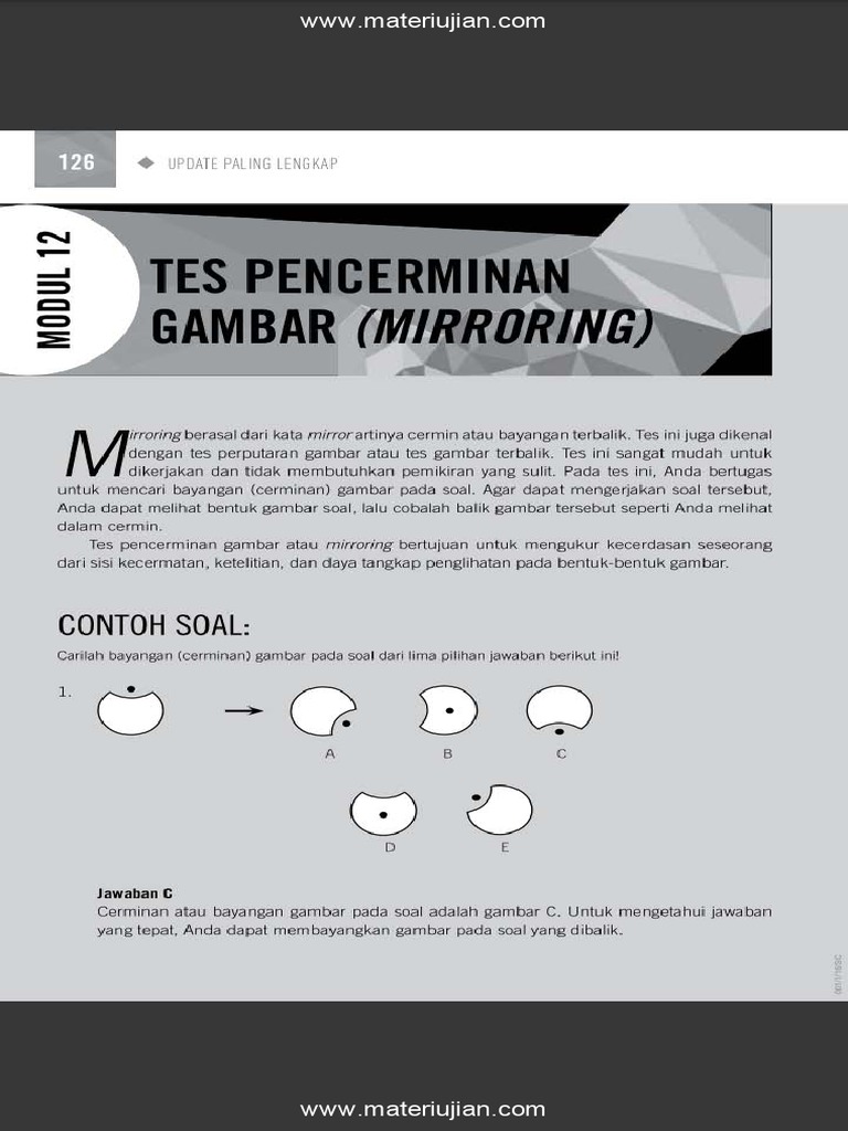 Contoh Soal Test Pencerminan Gambar | PDF