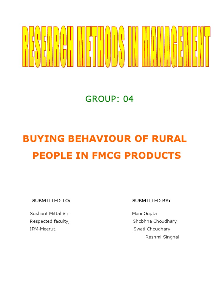 RMM Project | PDF | Survey Methodology | Consumer Behaviour