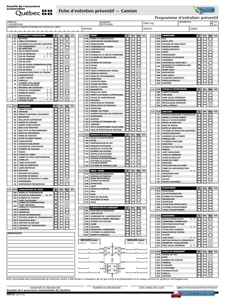 Fiche d'entretien préventif camion | PDF | Machine | Technologie des ...