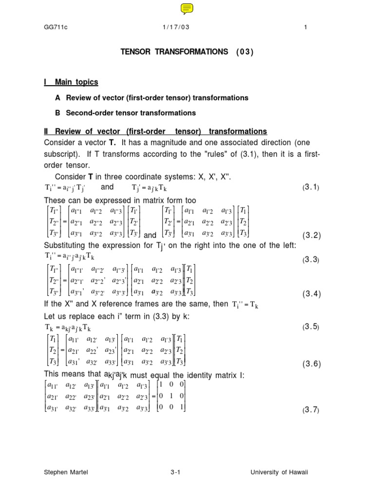 Tensor Transformations Explained | PDF | Tensor | Euclidean Vector