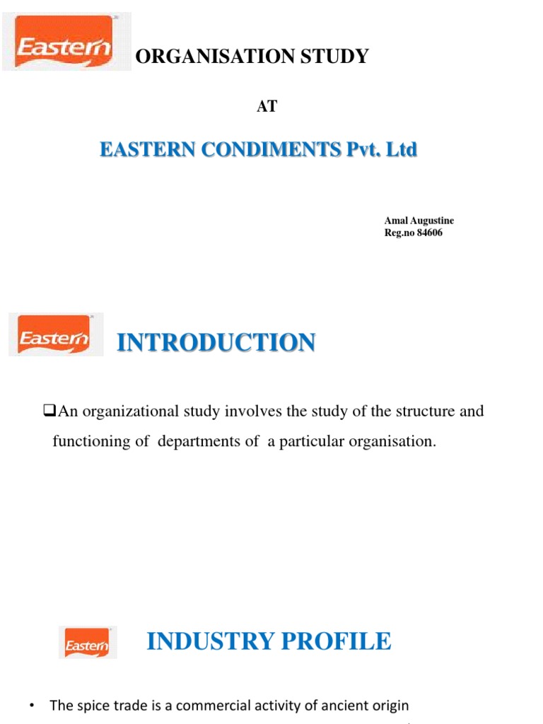 Organisation Study: Eastern Condiments Pvt. LTD | PDF | Advertising ...
