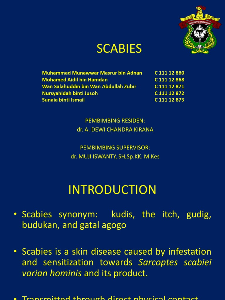 Presentasi Scabies | PDF | Cutaneous Conditions | Health Sciences