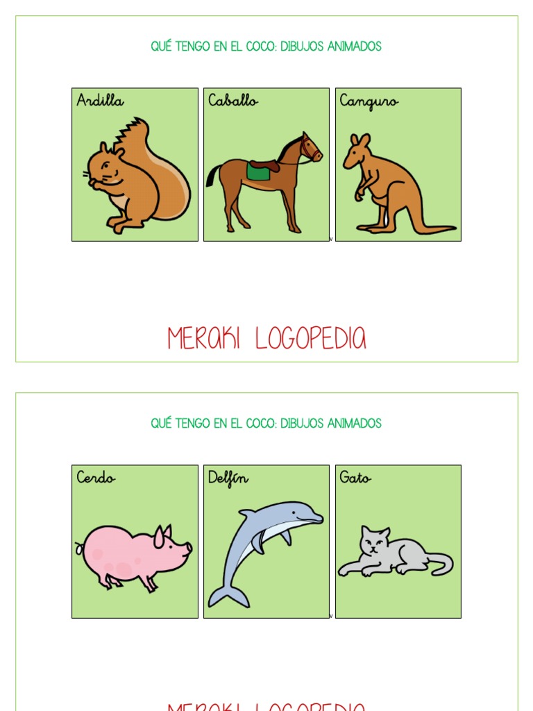 TARJETAS de Animales | PDF
