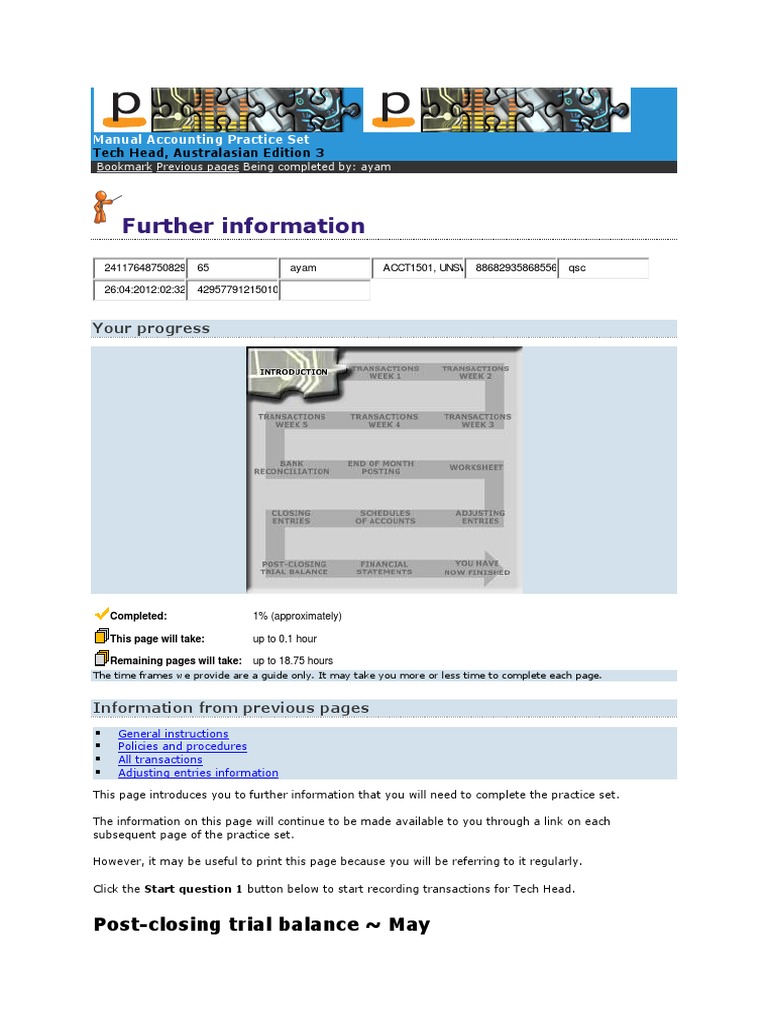 Manual Accounting Practice Set | PDF | Debits And Credits | Cheque