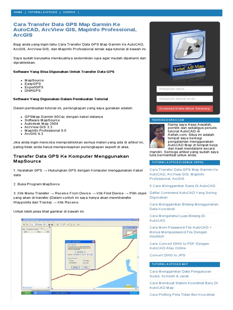 Cara Transfer Data GPS Map Garmin Ke AutoCAD, ArcView GIS, MapInfo ...