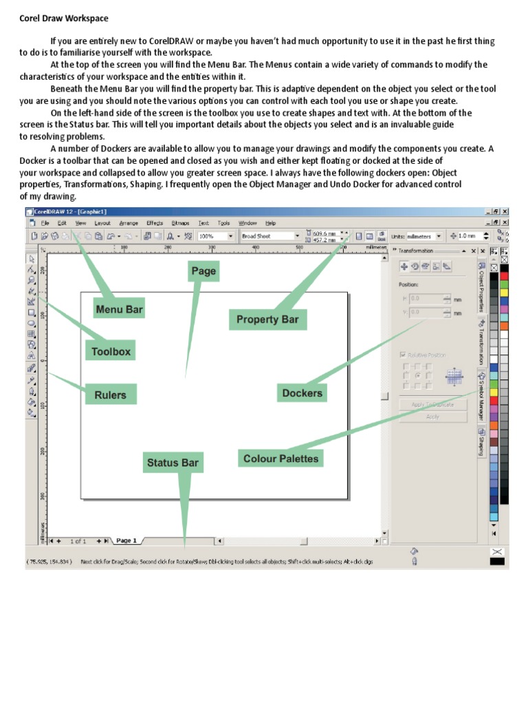 Corel Draw Workspace | PDF