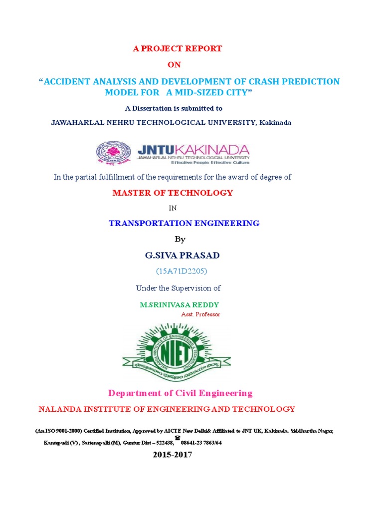 Accident Analysis and Development of Crash Prediction Model For A Mid ...