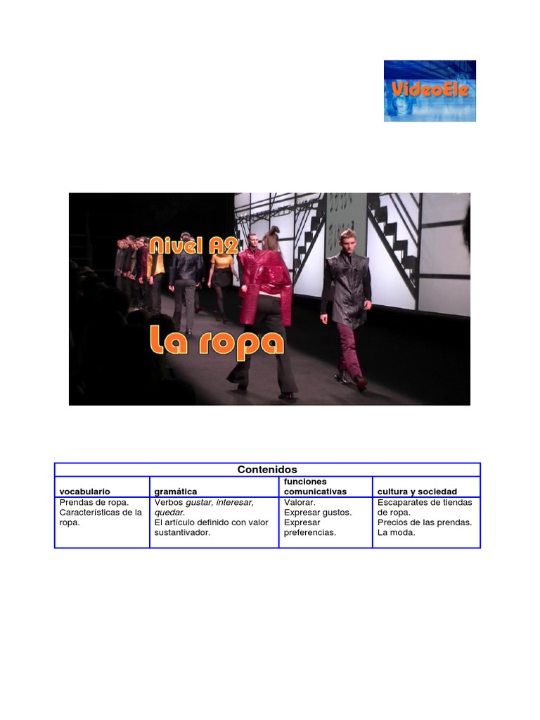 A2 La-Ropa Actividad PDF | PDF | Camisa | Ropa