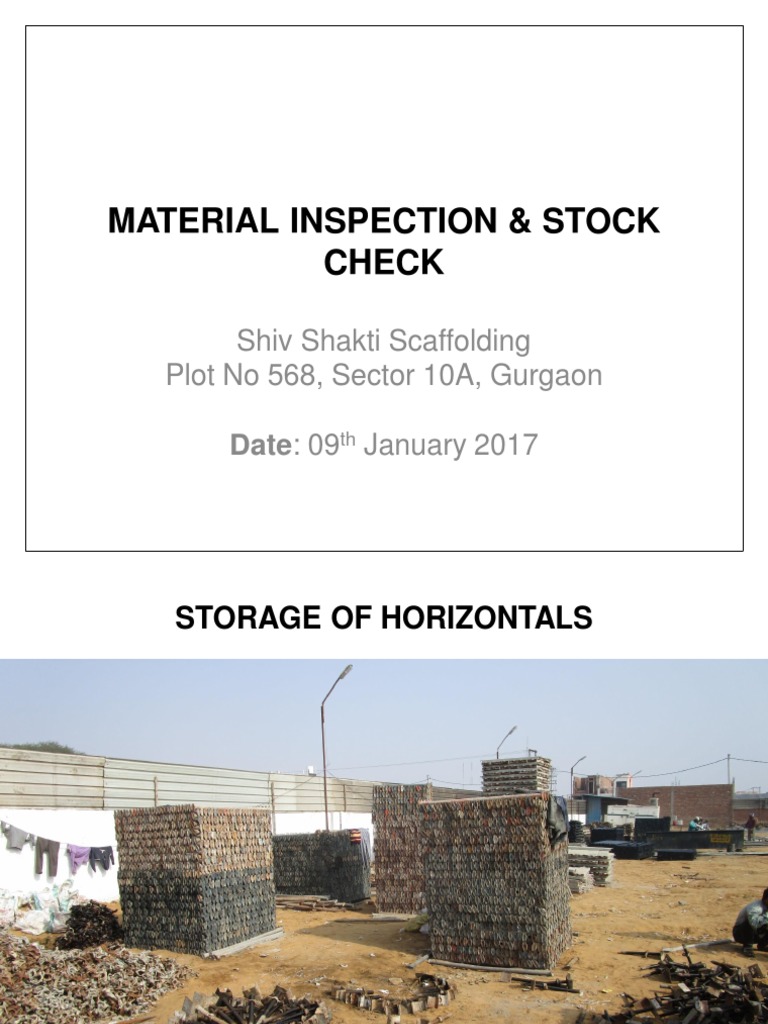 Material Inspection & Stock at Warehouse-Shiv Shakti Scaffolding | PDF