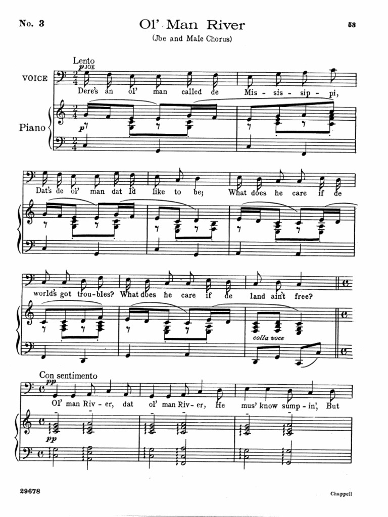 Ol' Man River - Original Key | PDF