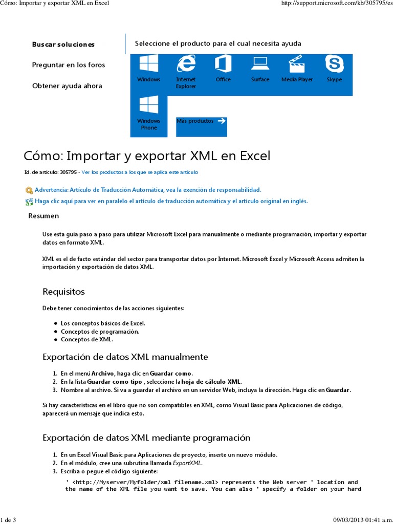 Cómo - Importar y Exportar XML en Excel | PDF | Microsoft Excel | Básico