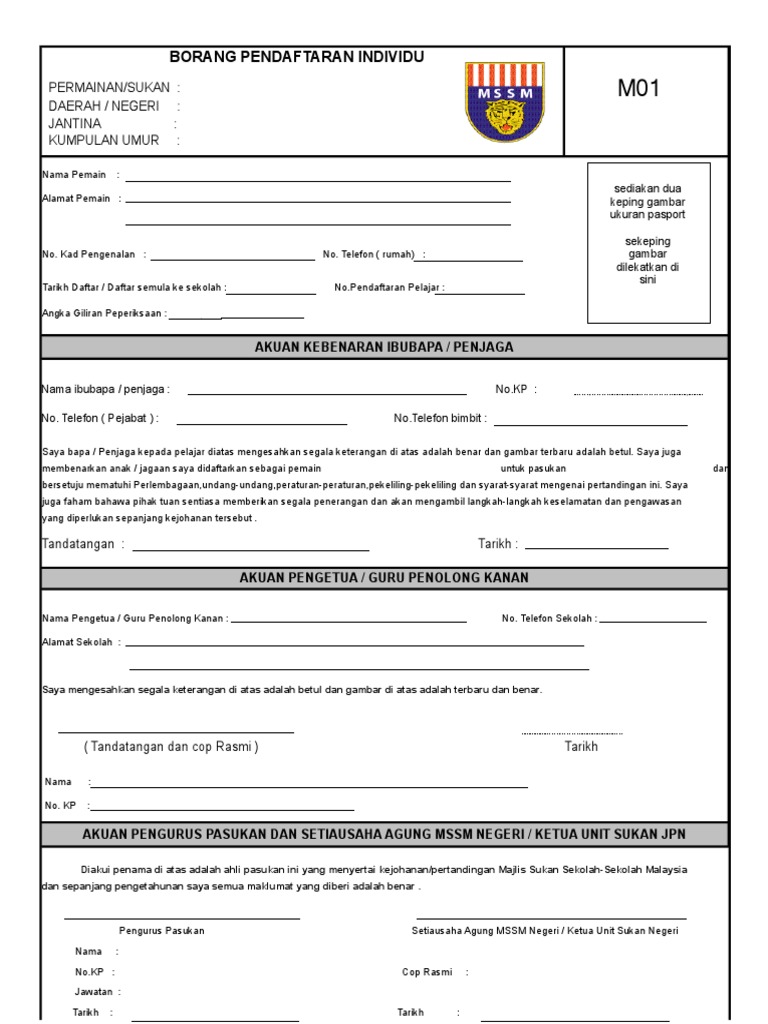 Borang Mo1 1M1S | PDF